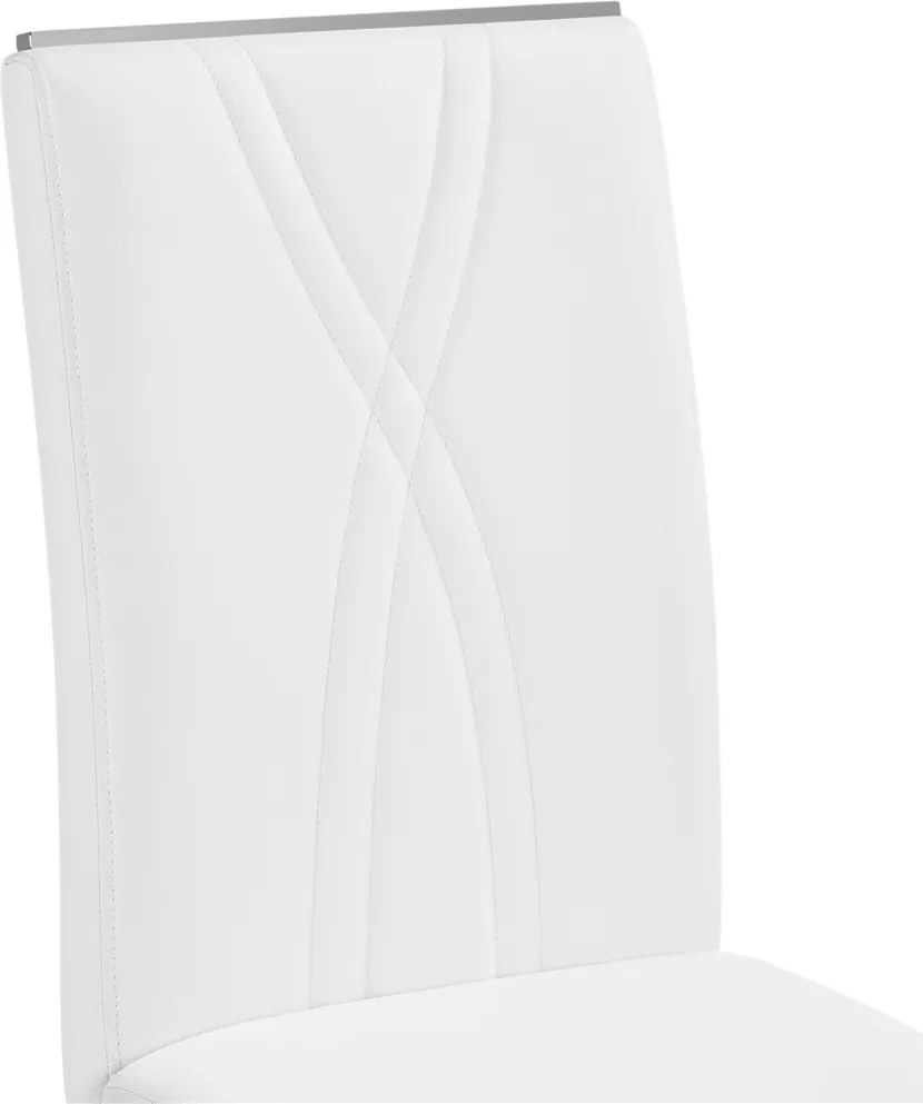 Sada 2 ks – Jídelní židle Yaheetech – bílá, 59 cm (délka) × 40,5 cm (šířka) × 98,5 cm (výška) (266528749816)
