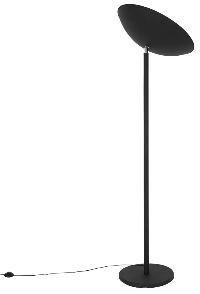 Průmyslová stojací lampa černá se zlatým interiérem 60 cm - Magnax
