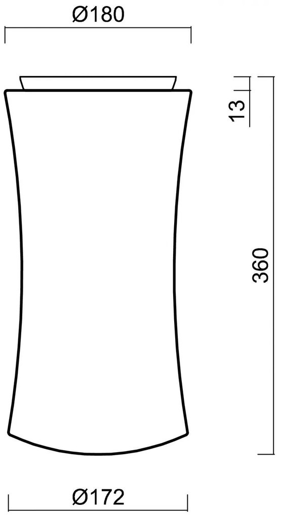 Osmont Atik, válcové stropní svítidlo z triplexového skla, 1xE27 60W, IP65, prům. 18cm