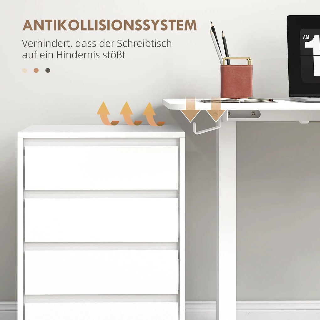 Vinsetto výškově nastavitelný stojící stůl, elektrický, 120x60x72-116cm, 3 přednastavení, ochrana proti nárazu, ochrana proti přehřátí, dřevotříska, …