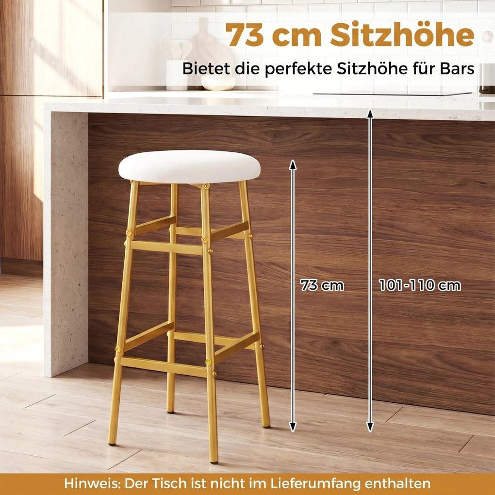Costway Barové stoličky2He sada kulatých barových židlí vyrobených z lnu