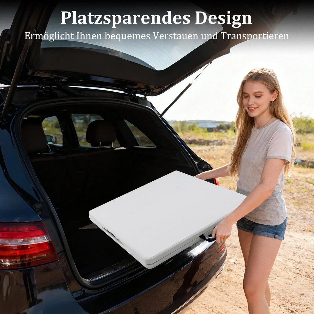 Costway Skládací kempingový stůl s HDPE stolní deskou a rukojetí – 152 × 70 cm