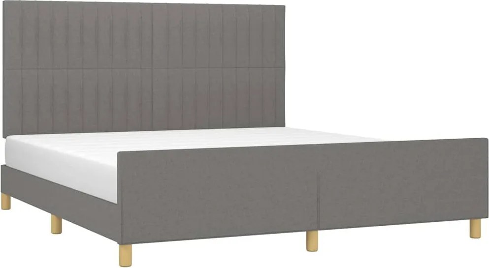 Rám postele bez matrace tmavě šedý 160 x 200 cm textil 3125228