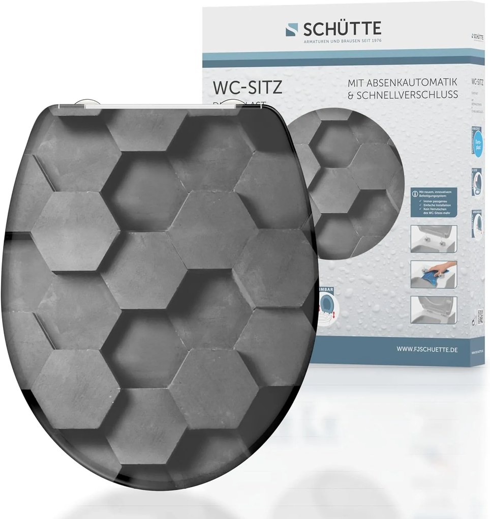 Eisl Sanitär WC prkénko Duroplast Soft Close Hexagons 82392