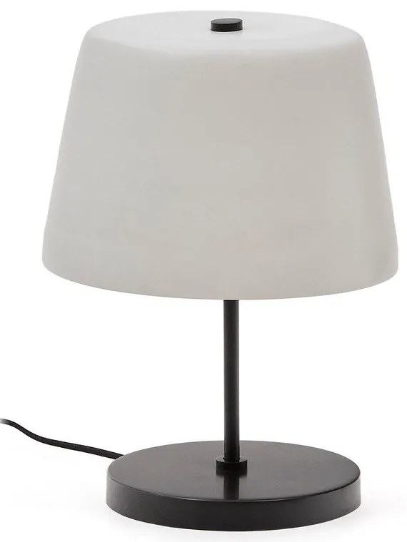Černobílá stolní lampa se skleněným stínidlem (výška 38 cm) Nefar – Kave Home