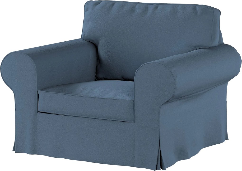 Potah na křeslo IKEA Ektorp barva modrá látka pletený vzor