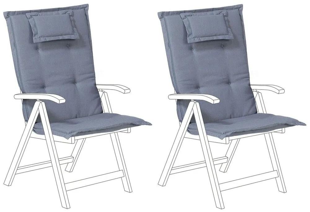 Sada 2 polštářů na zahradní židli modrá TOSCANA/JAVA Beliani