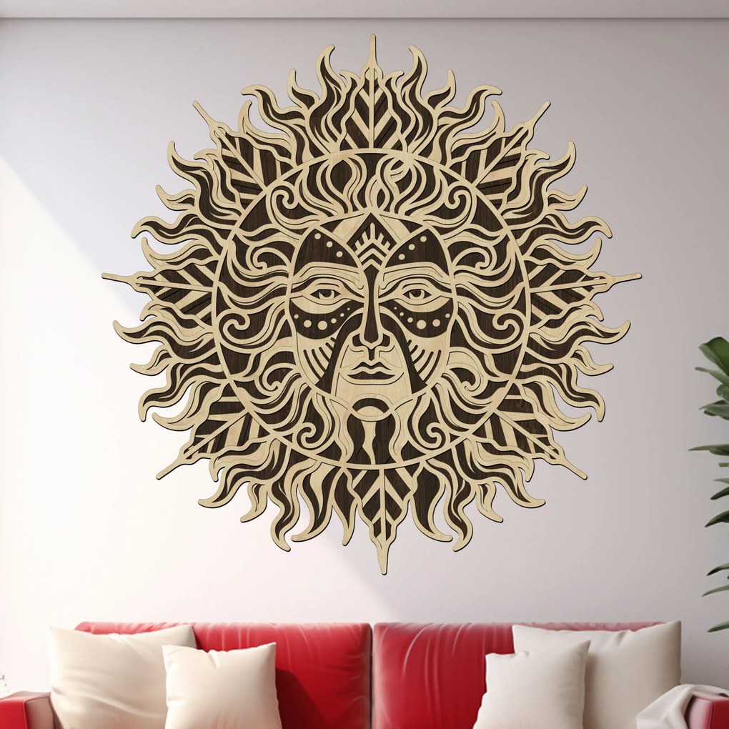 dřevo života 4 dílný dřevěný obraz Sun of Univers Zvolte rozměr (cm): 80x80, Zvolte barvu dekoru: Buk-Ořech-Wenge