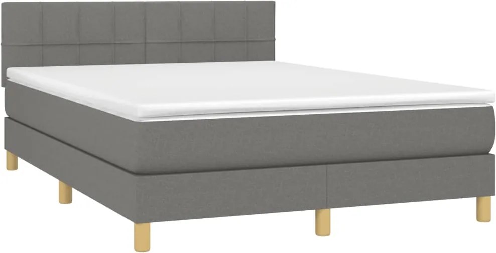 Box spring postel s matrací tmavě šedá 140x200 cm textil 3140618
