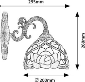 Brilagi - Tiffany vitrážová nástěnná lampa GARLAN 1xE27/40W/230V
