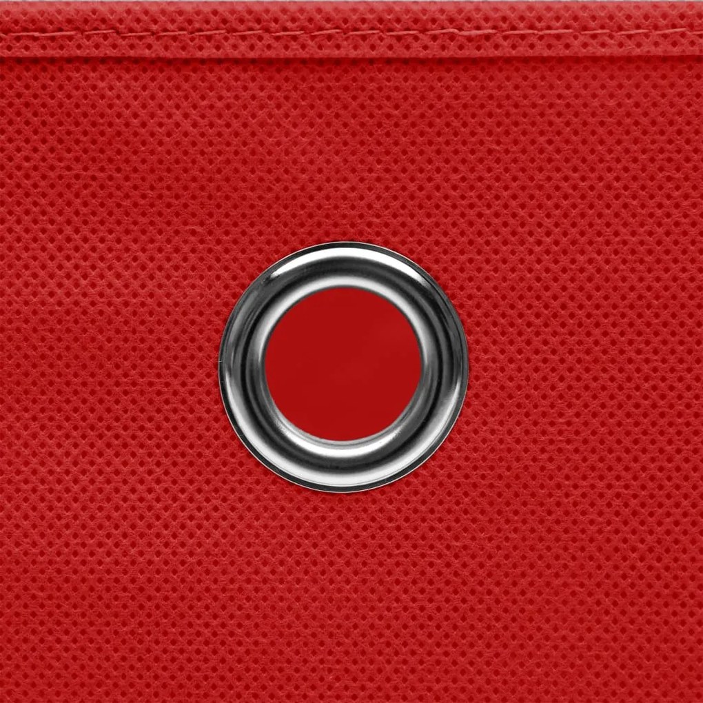 Úložné boxy 4 ks červené 32 x 32 x 32 cm textil - Default Title