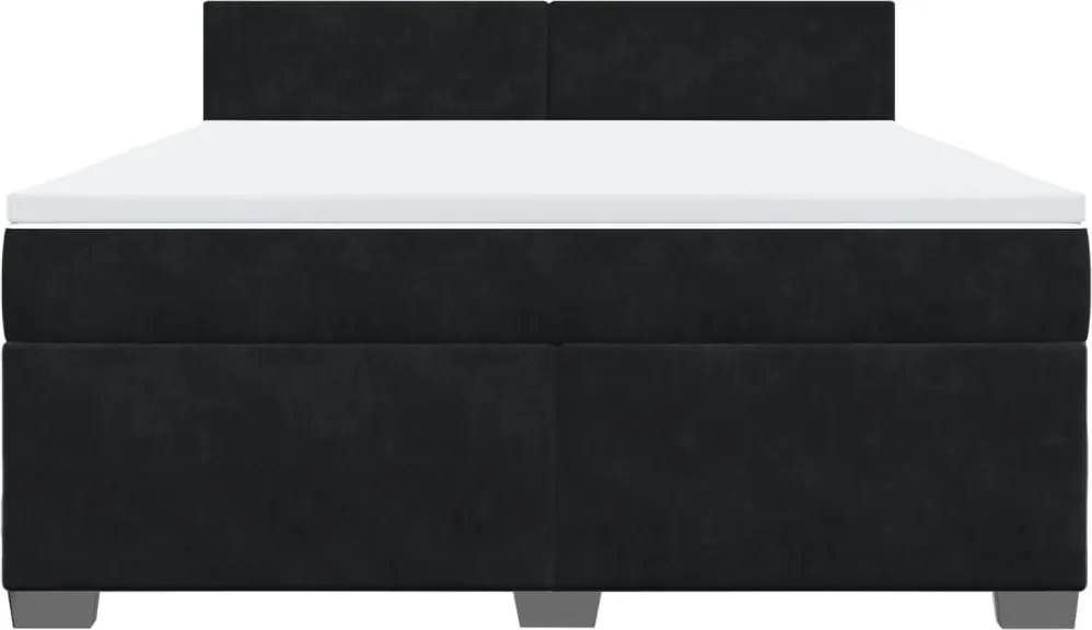 Box spring postel s matrací černá 180x200 cm samet 3286374