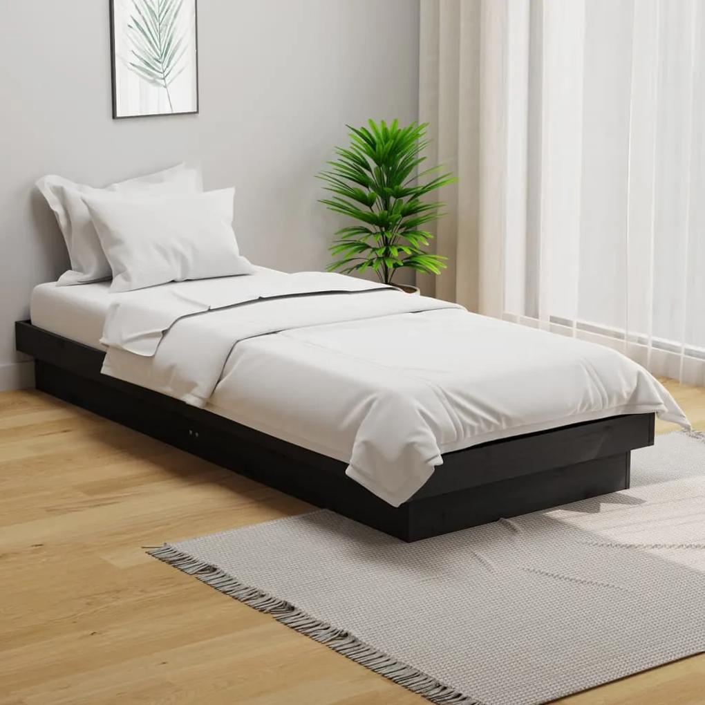 Rám postele šedý masivní dřevo 75 x 190 cm Small Single,  819934