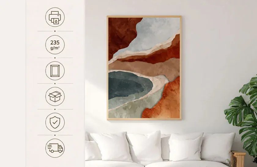 Zemské vrstvy - obraz - Abstrakce inspirovaná přírodními strukturami 68 - A4 – 210 × 297 mm - 149 Kč
