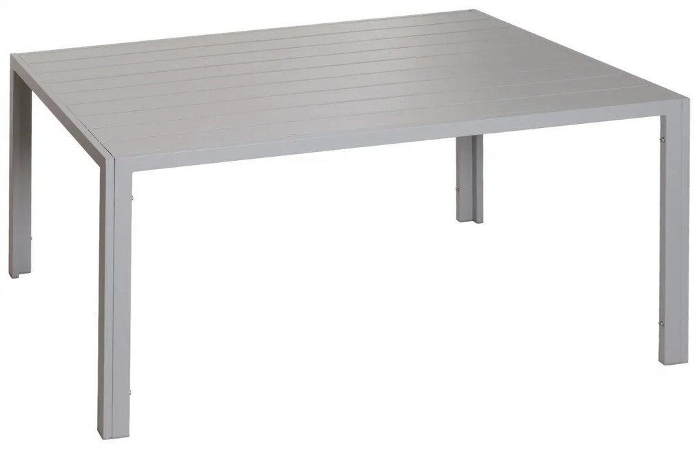 Zahradní stůl HWC-N40, hliník, 140x80cm - světle šedá