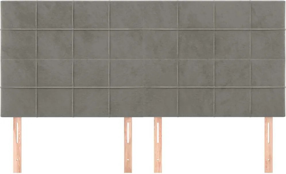 Čelo postele světle šedé 180x5x118/128 cm sametové 3116392