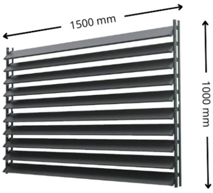 SAMKIT SET pro venkovní žaluzie z hliníku RAL 7016 (antracitová): V:1000, Š:1500mm