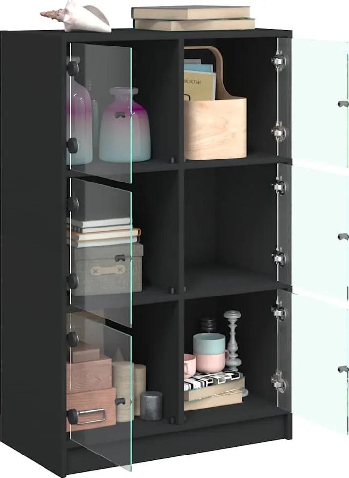 Highboard s dvířky černý 68 x 37 x 109 cm kompozitní dřevo 3295851