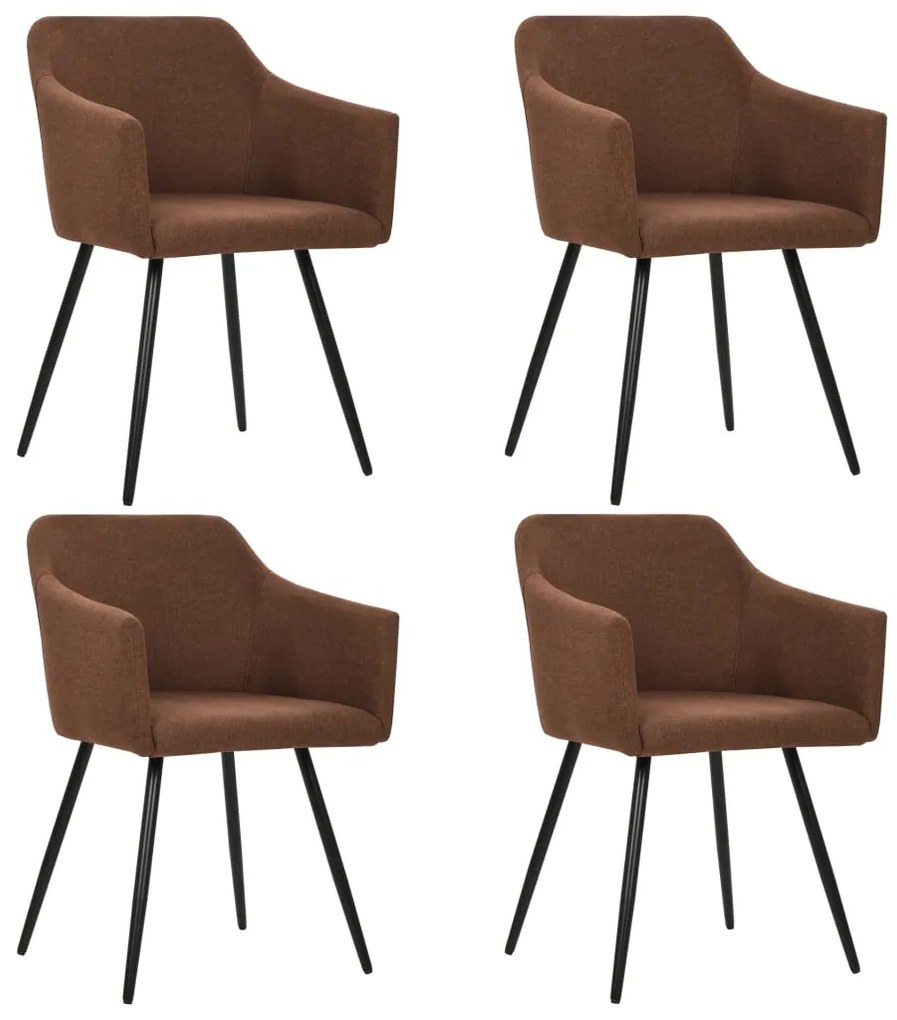 276067 vidaXL Jídelní židle 4 ks hnědé textil