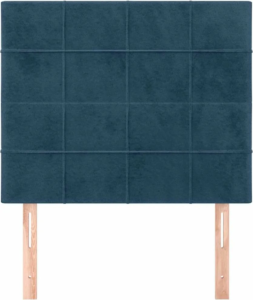 Čelo postele tmavě modré 90x5x118/128 cm sametové 3116372