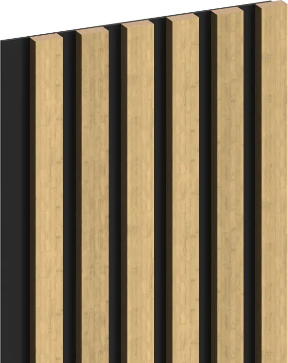 Mexen Lam-B, akustické stěnové lamely 275 × 30 cm, HDF deska 4 mm, technická dýha, bambus přírodní, S100-275307-3015-011