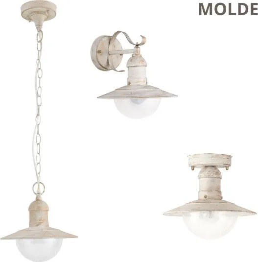Brilagi - Venkovní závěsné svítidlo MOLDE 1xE27/60W IP44 bílá/patina