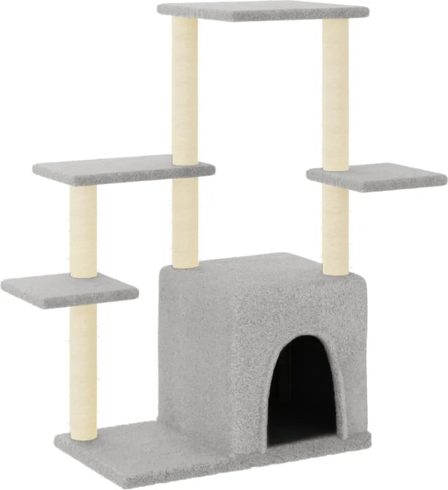 Škrabadlo pro kočky se sisalovými sloupky světle šedé 97,5 cm 172050