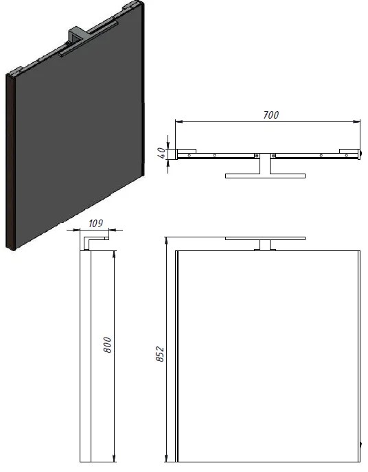 Lavedo Manhy Black 70 koupelnové zrcadlo s LED podsvícením