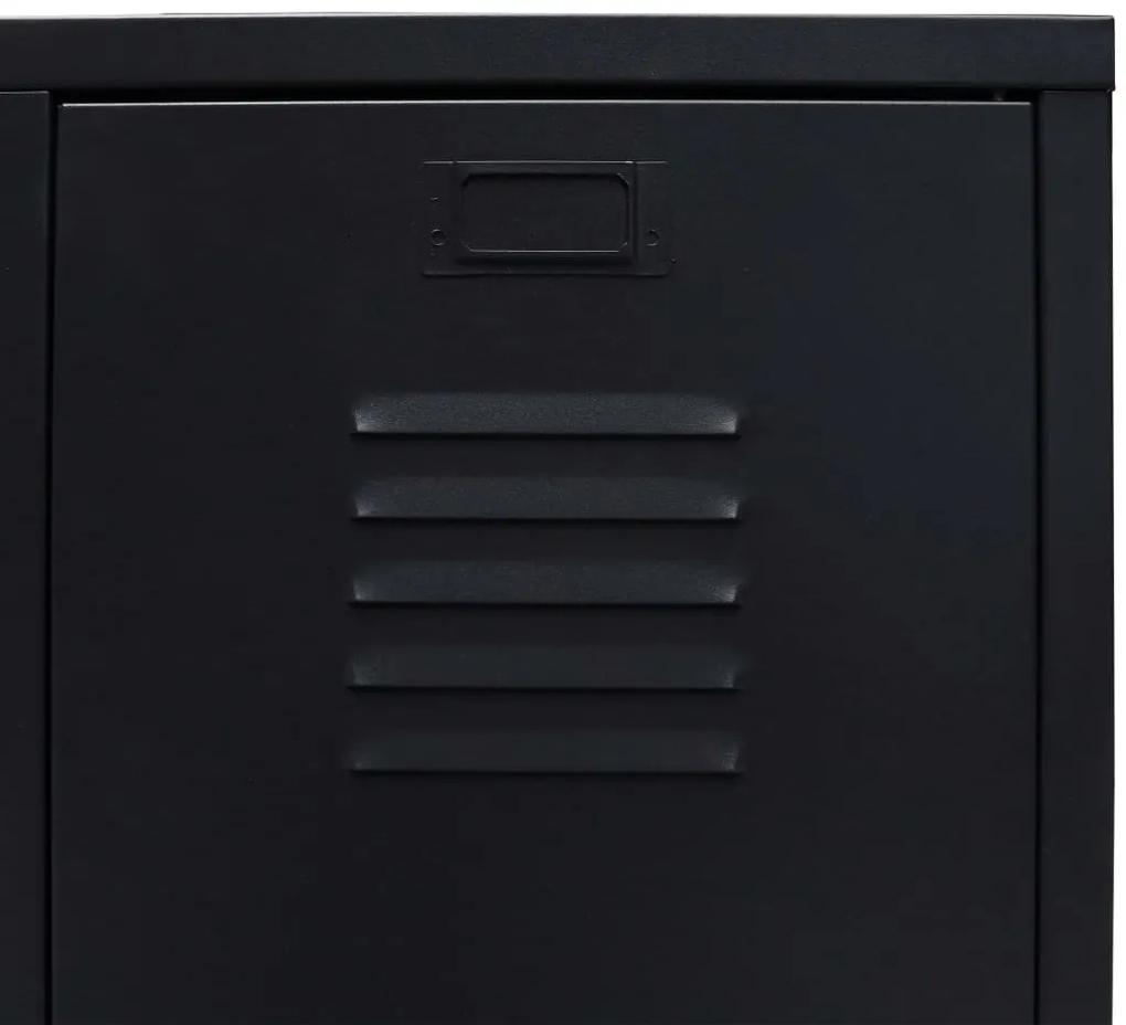 vidaXL Skříň kovová v industriálním stylu 67 x 35 x 107 cm černá