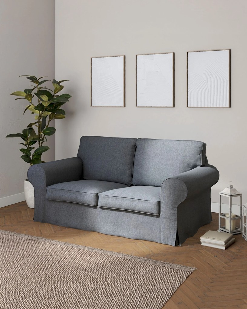 Potah na pohovku IKEA Ektorp 2-místná rozkládací NOVÝ MODEL 2012 barva šedá látka pletený vzor