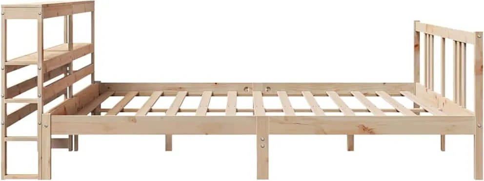 Rám postele s čelem 200 x 200 cm masivní borové dřevo 3305977