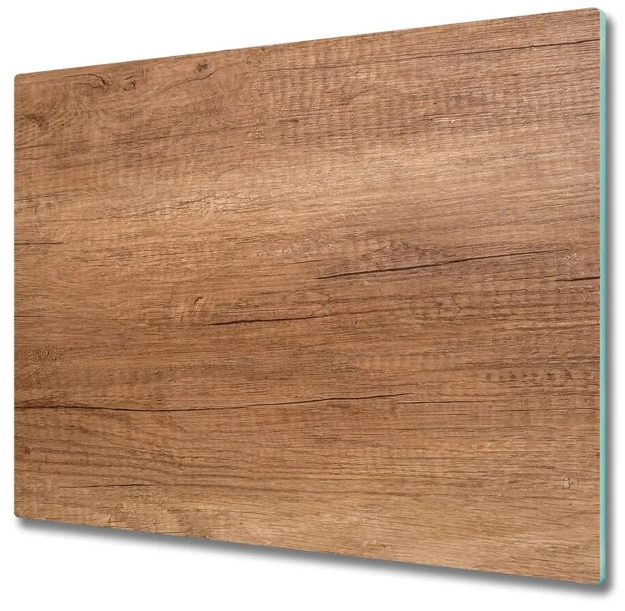 Skleněná krájecí deska Dřevěné pozadí 60x52 cm
