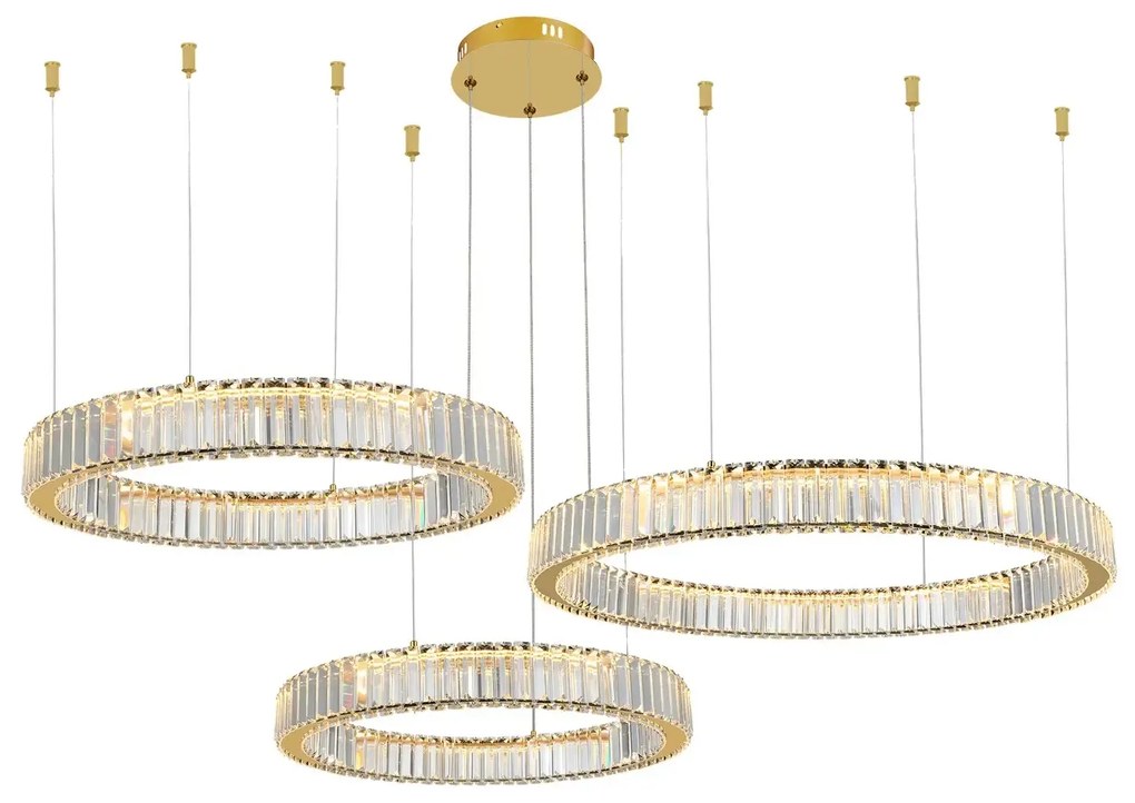 Luxusní stmívatelný lustr Spark 40+60+80 Zlatá