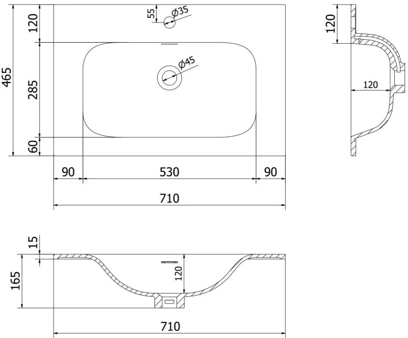 Mexen Orio, koupelnová skříňka 70 cm s umyvadlem Vela, 1 zásuvka, šedá matná/bílá matná, 91A10-07047-1-BF62-W23M01