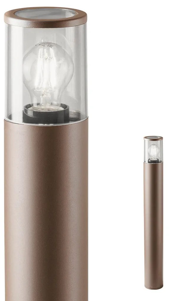 Redo 90048 Fred, venkovní tmavěhnědý sloupek 1xE27 max. 20W, výška 75cm, IP54