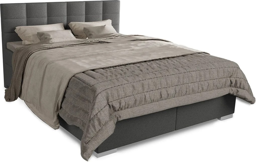 Juskys Postel boxspring Seattle s látkovým potahem Malmo Barva: tmavě šedá