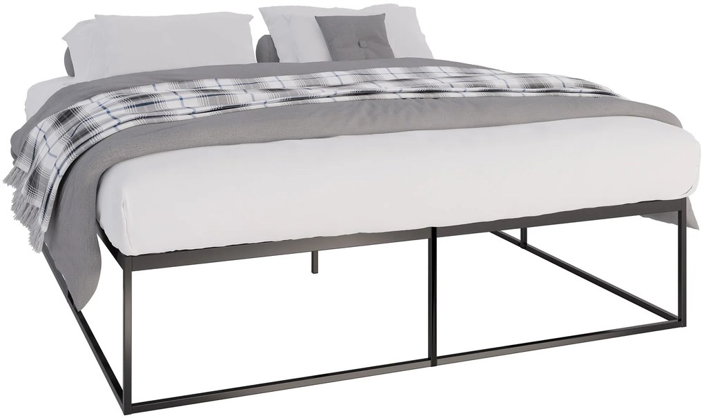 Kovová postel Scala - 200x180, v46 cm - Černá