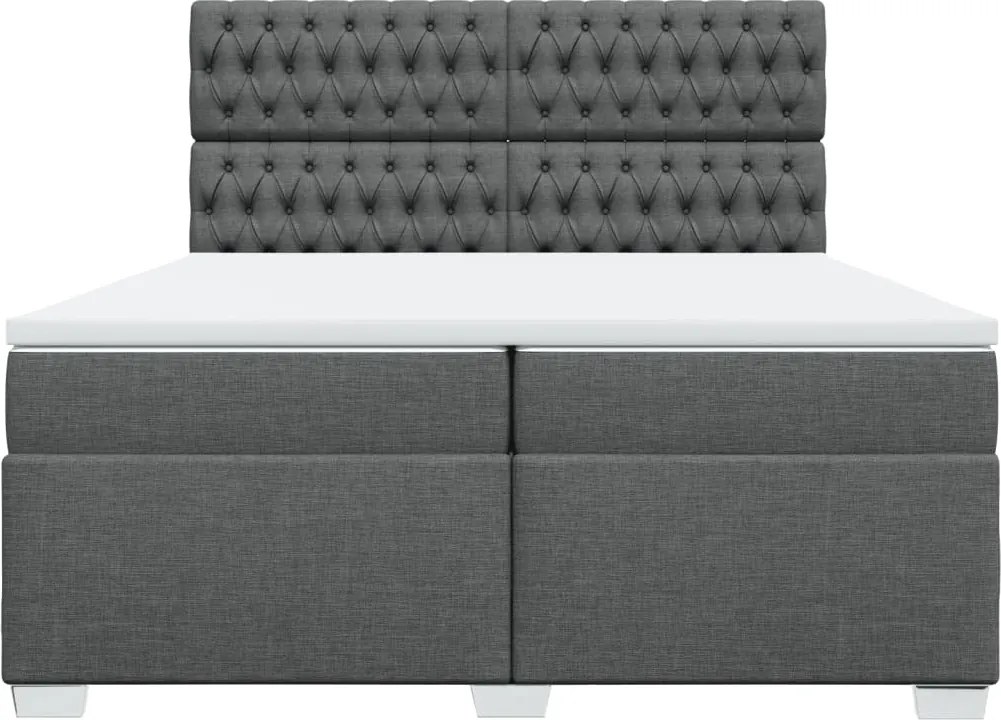 Box spring postel s matrací tmavě šedá 200x200 cm textil 3290603