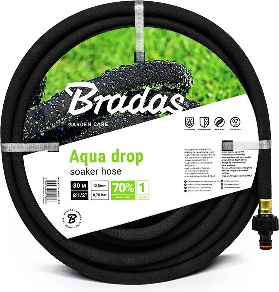 BRADAS Zahradní zavlažovací kapací hadice 15m 1/2" AQUA-DROP