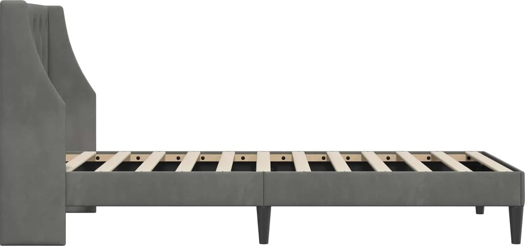 Rám postele s čelo Tmavě šedá 90 x 190 cm Samet 3414664