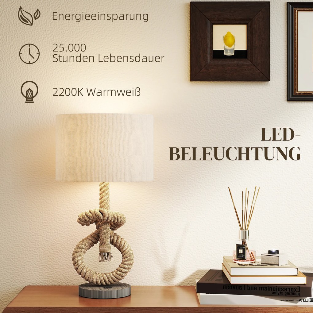 Stolní lampa s USB portem, dekorativní, námořní styl B31-462V90CW