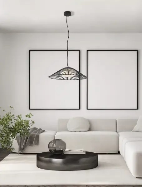 LED černý moderní lustr Brume