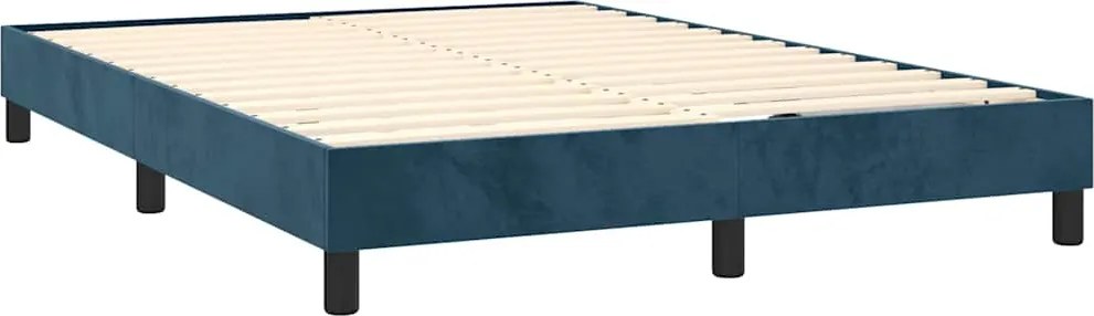 Box spring postel s matrací tmavě modrá 140x190 cm samet 3127551