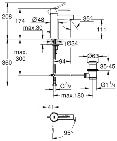 GROHE 23379001 - Umyvadlová baterie ESSENCE lesklý chrom