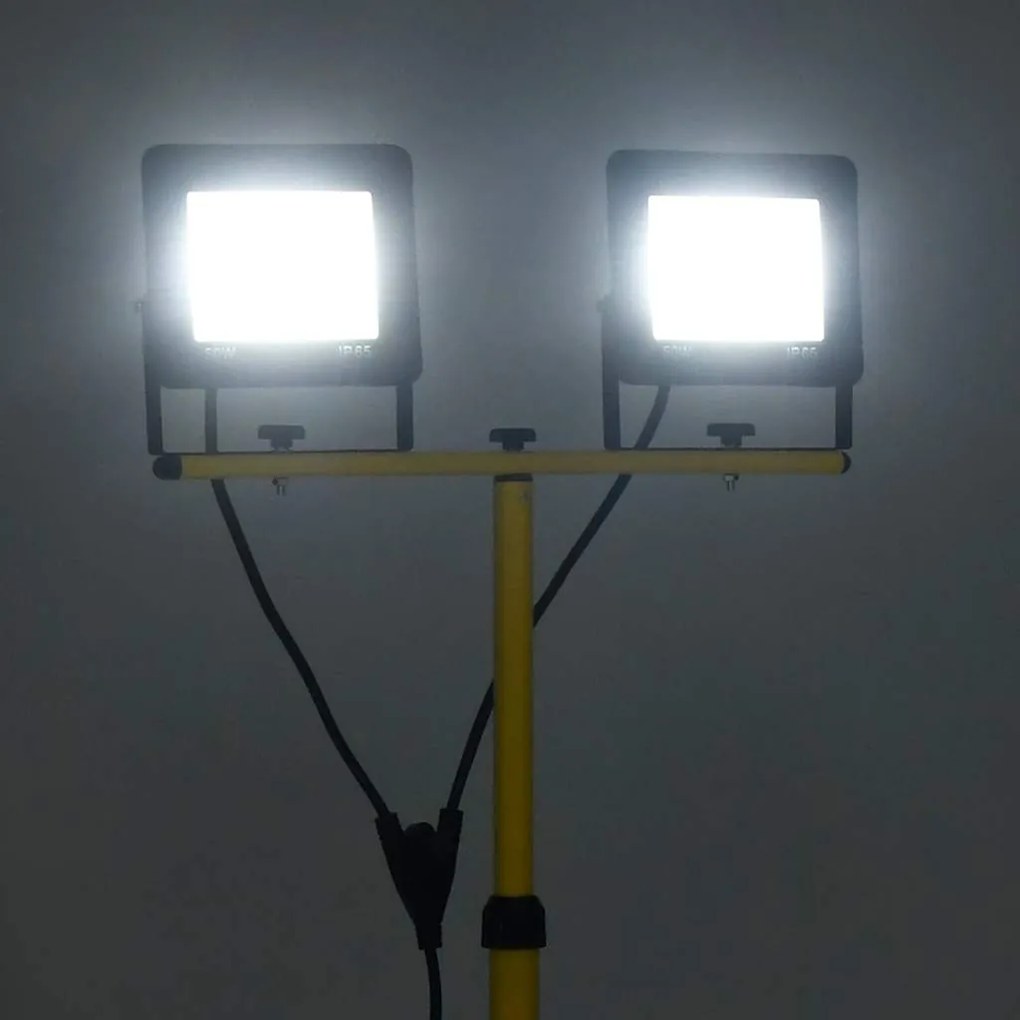 LED reflektor se stojanem 2 x 50 W studené bílé světlo 149661