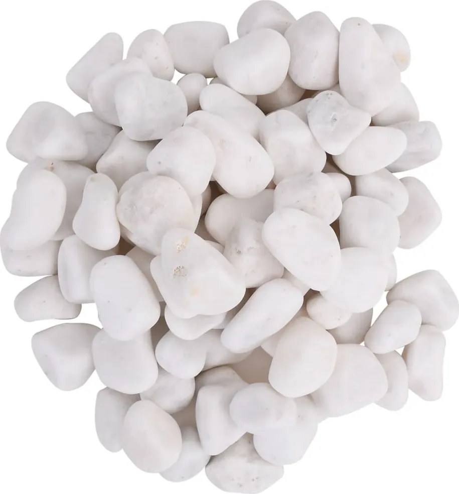 vidaXL Leštěné oblázky 10 kg 2–5 cm [155329] Barva: Bílá