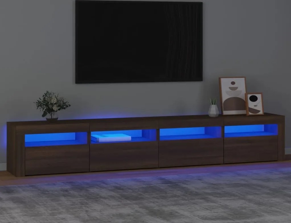 vidaXL TV skříňka s LED osvětlením 240x35x40 cm [3152763] Barva: Betonová šedá