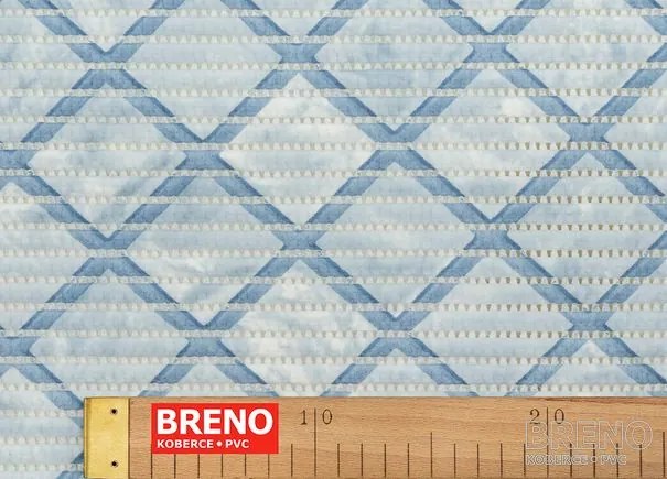 Breno Koupelnová pěnová předložka SOFTY-TEX 79835 modré dlaždice, šíře 65 cm, Modrá