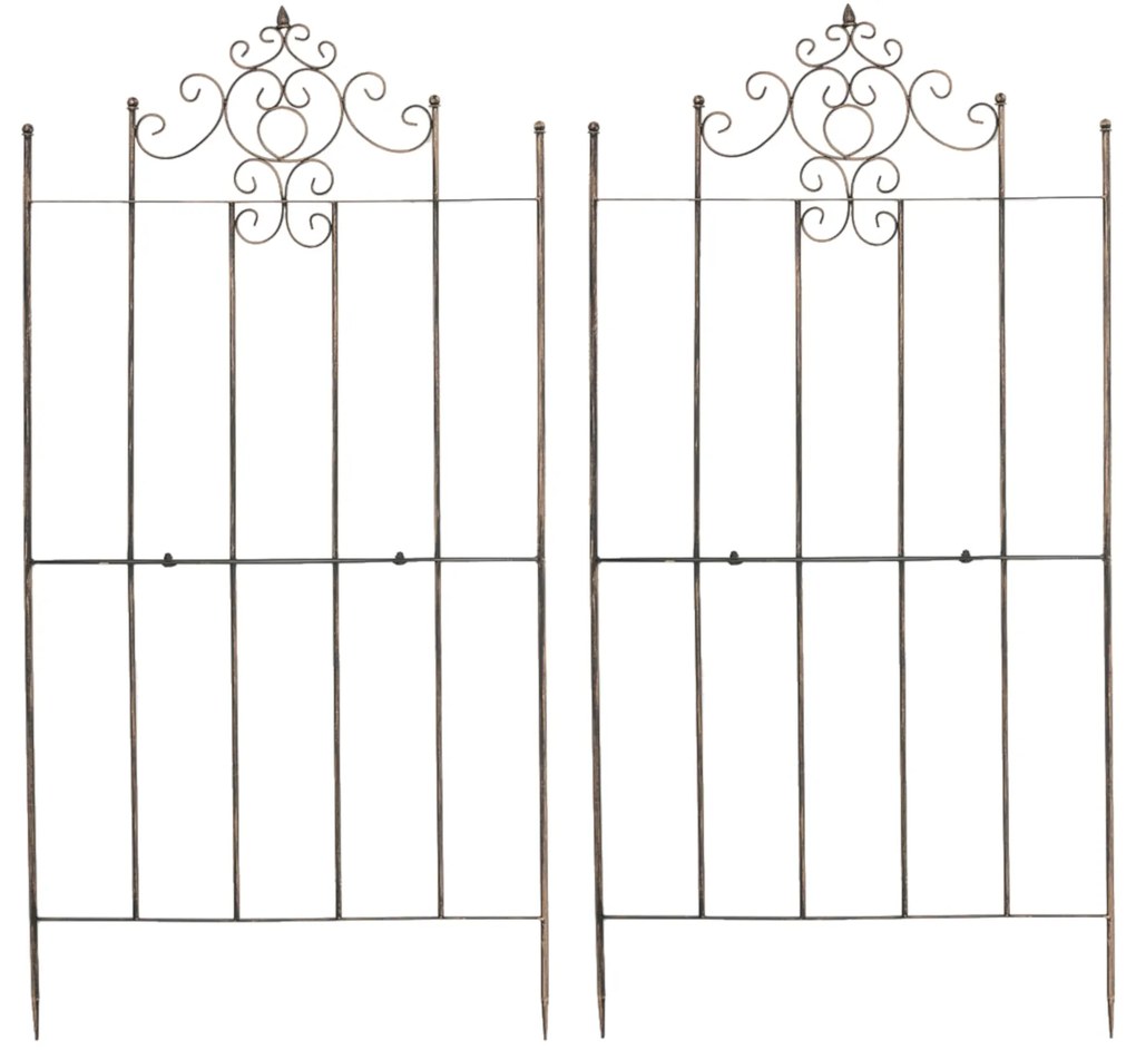 2x Mřížka na popínavé rostliny Paula - 180 x 85,5 cm - Bronzová