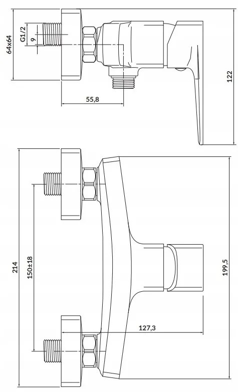 Cersanit Larga - sprchová baterie, chrom, S951-383